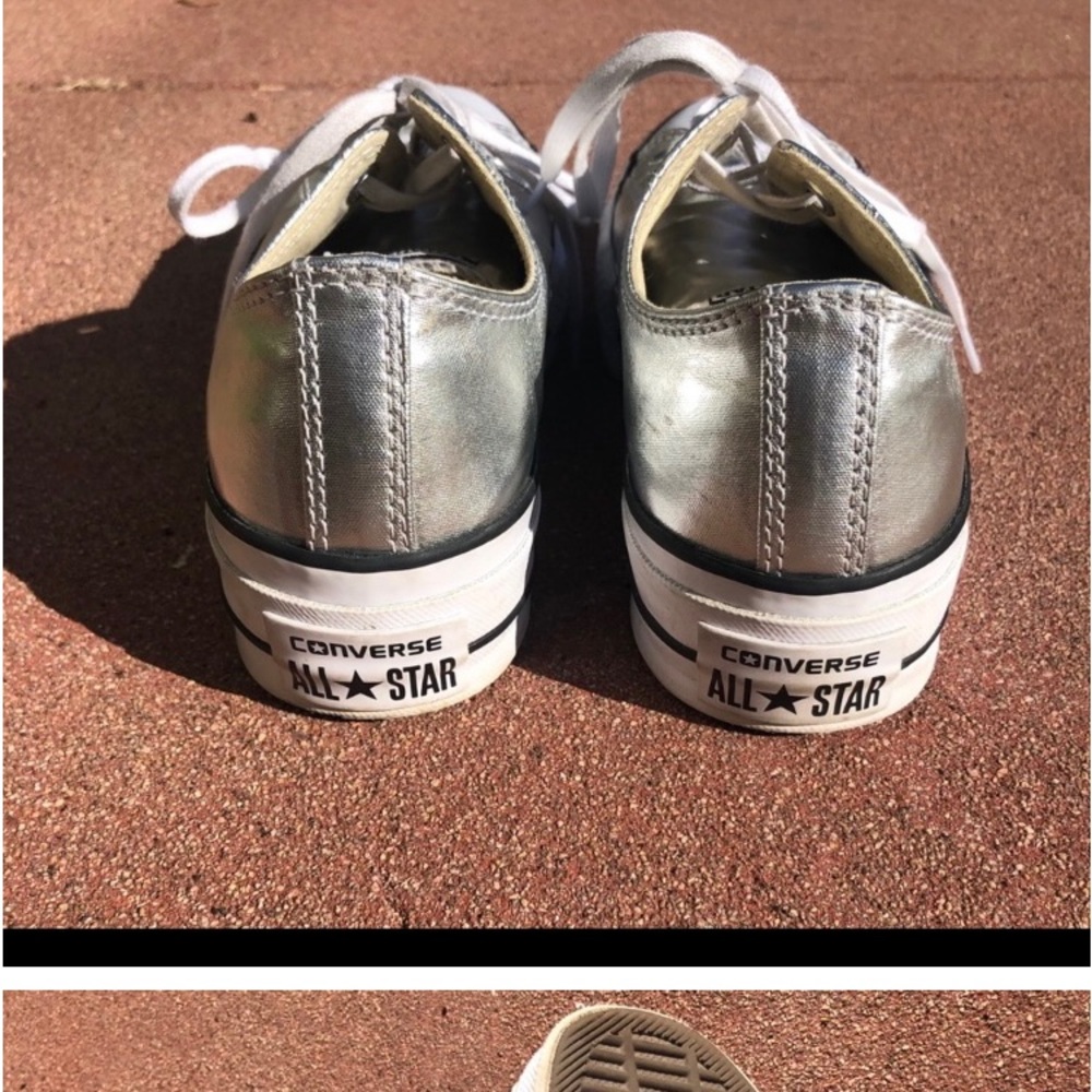 Rare- Silver Converse Platform Chuck Taylors - Gem